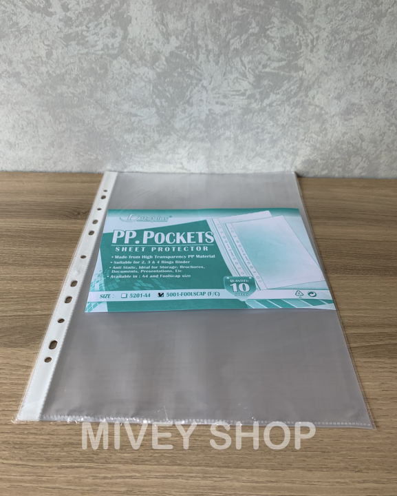 Sheet Protector/ PP Pockets/ Plastik File Bolong - F4 | Lazada Indonesia