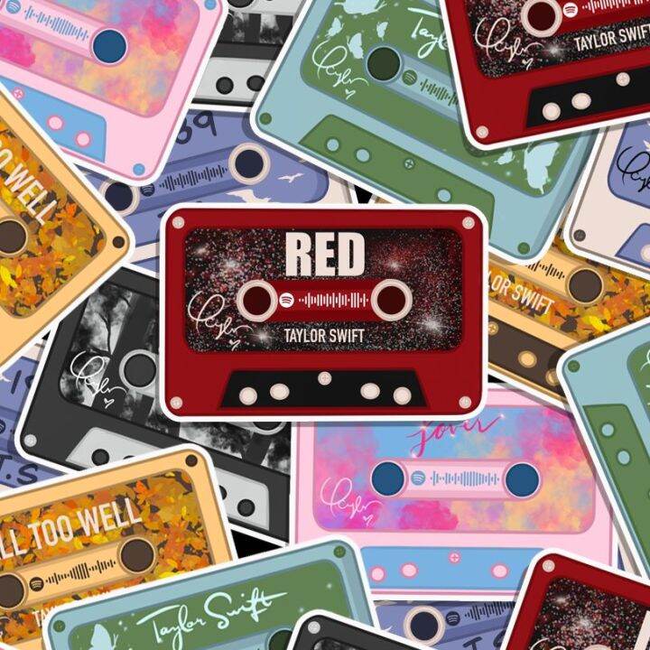 Taylor Swift with Spotify QR Code Cassette Waterproof Vinyl Sticker ...