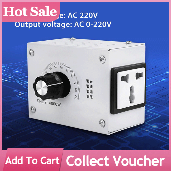 US Plug 4000W AC 220V Variable Voltage Controller Control For Fan Speed ...