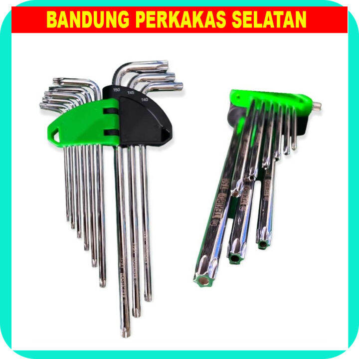 TEKIRO KUNCI L SET PANJANG 2-10 MM | TORX KEY LONG SET 8 PC BINTANG ...