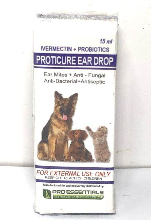 [JWR AGRIVET] 1 BOX Proticure Ear Drop 15ml for Dog and Cat Ear Mites ...
