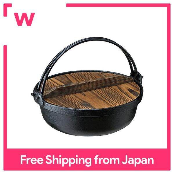 Ishigaki Irori Pot Black 21cm with Wooden Lid Pot Gas Fire IH ...