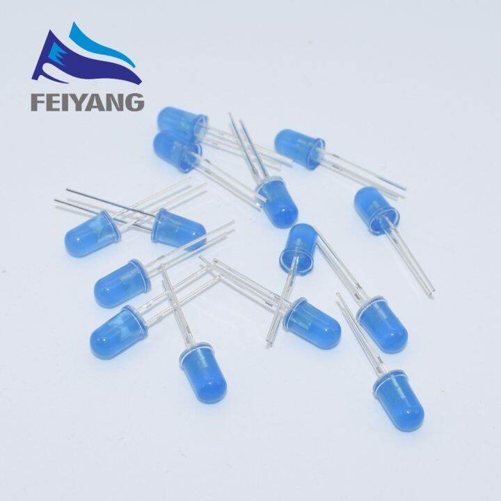 Samiore หุ่นยนต์500ชิ้น/ล็อต5แอลอีดีสีฟ้าเอ็มเอ็มไดโอดกลมสีน้ำเงิน ...