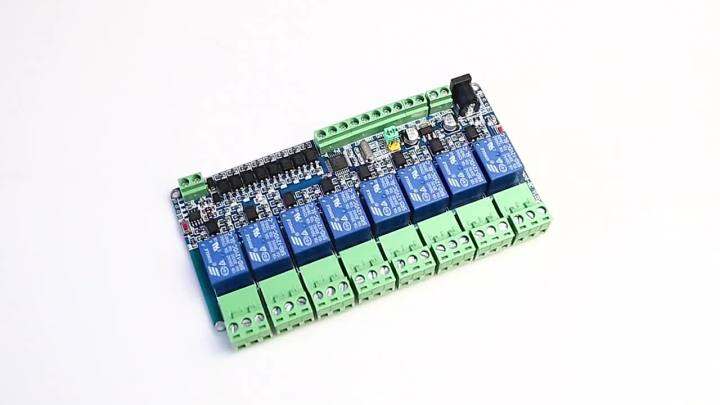 12V Modbus RTU 8 Channel Relay Switch RS485 TTL Communication Port AT ...