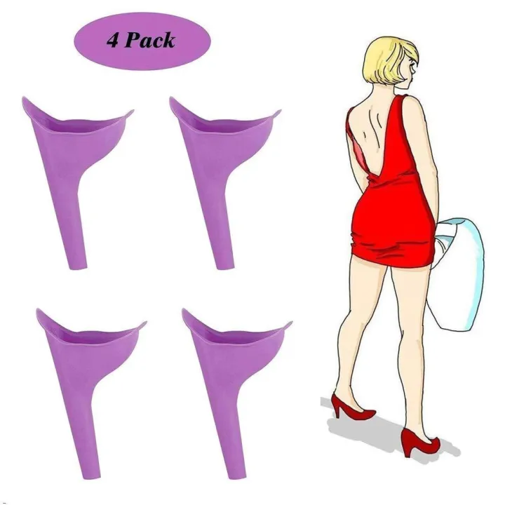 4 Pack Female Urination Device,Travel Camping Outdoor Standing Pee Reusable Urinal Women Funnel ...