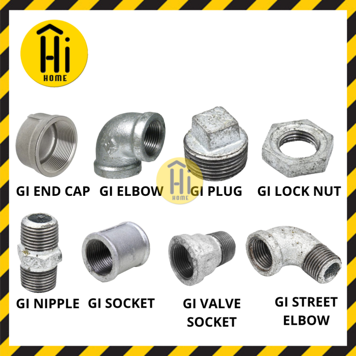 Galvanized Iron (GI) Elbow End Cap Multi Type Pipe Fitting Connectors Water Pipe System ...