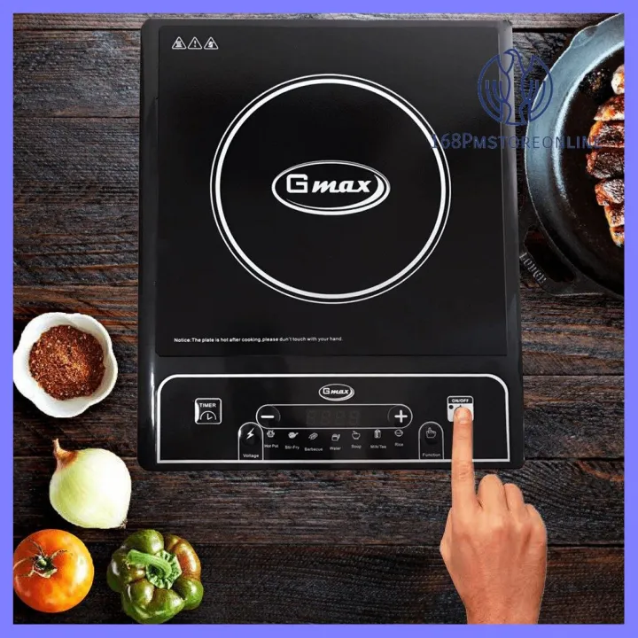 คุณภาพดี Gmax 🔥 ไฟลุก🔥 เตาแม่เหล็กไฟฟ้า ระบบปุ่มกด กำลังไฟสูงสุด 1350วัตต์ กระจก(เกรดA)รุ่น IC ...