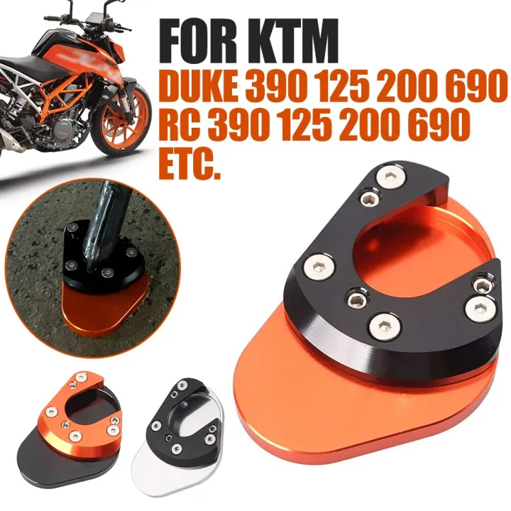 สำหรับ KTM Duke390 Duke 390 690 RC 300อุปกรณ์มอเตอร์ไซค์ขาเท้าด้านข้างยืนขยายขยาย Pad สนับสนุน ...