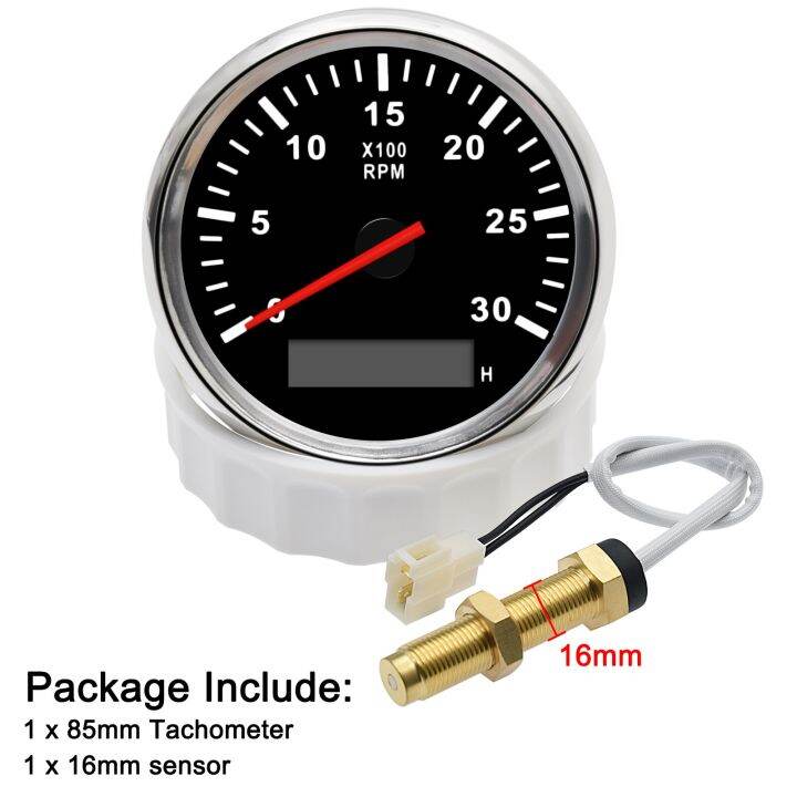 3K BS Set 85MM 3000RPM 4000RPM Meter + M16 Tachometer Sensor Gasoline ...