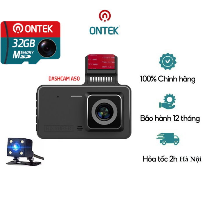 [CHÍNH HÃNG - BH 12 THÁNG] Camera hành trình ô tô ONTEK A50,màn hình 4 inch Full HD siêu nét ...