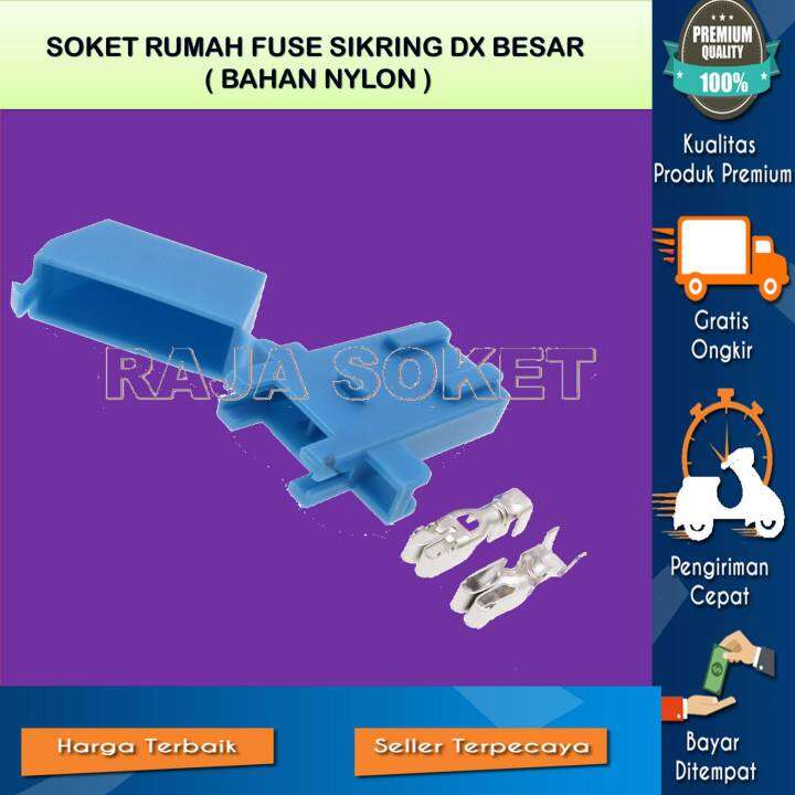 ( isi 5 pcs ) SOKET 2 PIN HIJAU RUMAH FUSE SIKRING SKRING DX TANCAP ...