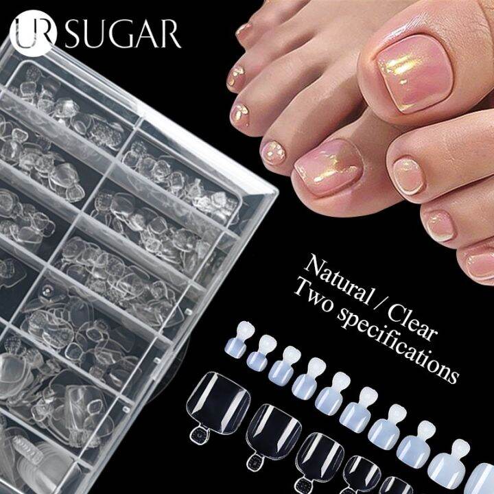 UR SUGAR 120/240Pcs Toe Nails Clear Acrylic False Foot Nail Tips ...