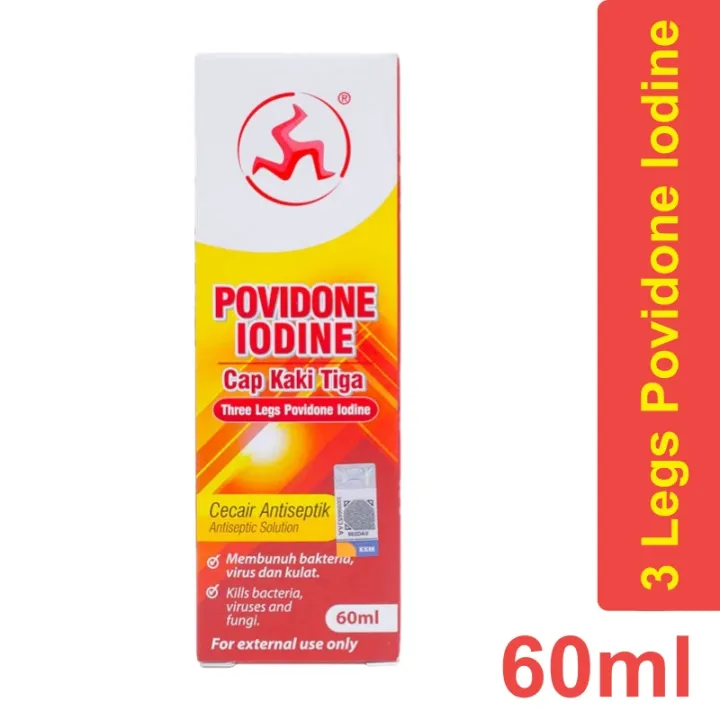 3 Legs Povidone Iodine 三脚标 优碘 Cap Kaki Tiga Povidone Iodine Antiseptic ...