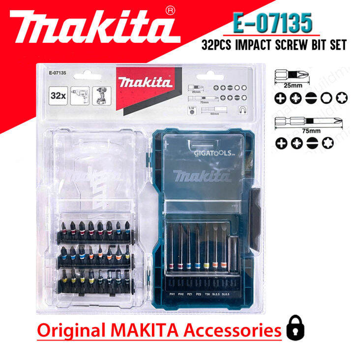 Makita E-07135 Impact Screw Bit Set ( 32pcs ) ( DRLBST ) ( SCRWBTS ...