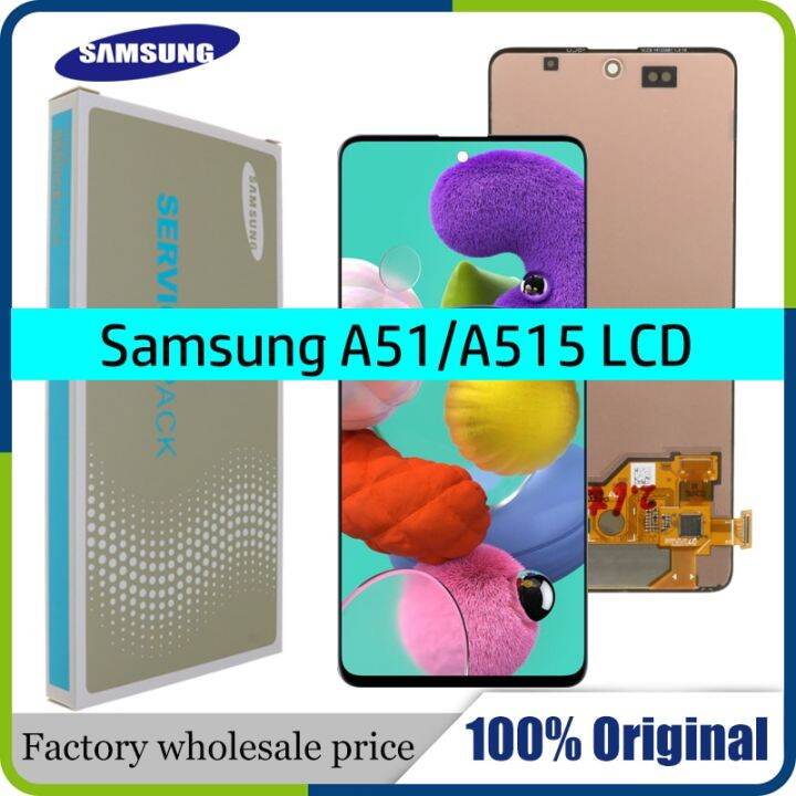 100% SUPER AMOLED 6.5'' Display For Samsung Galaxy A51 LCD A515 A515F A515F/DS A515FD Touch ...