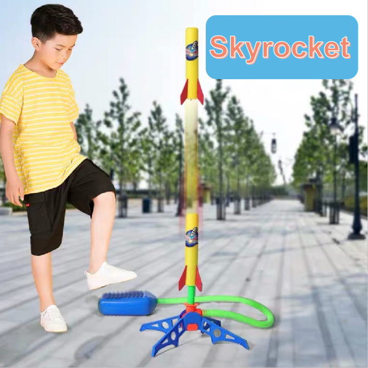 Kids Rocket Launcher ขั้นตอนปั๊ม Air Pressed Stomp กลางแจ้งเกมครอบครัว ...