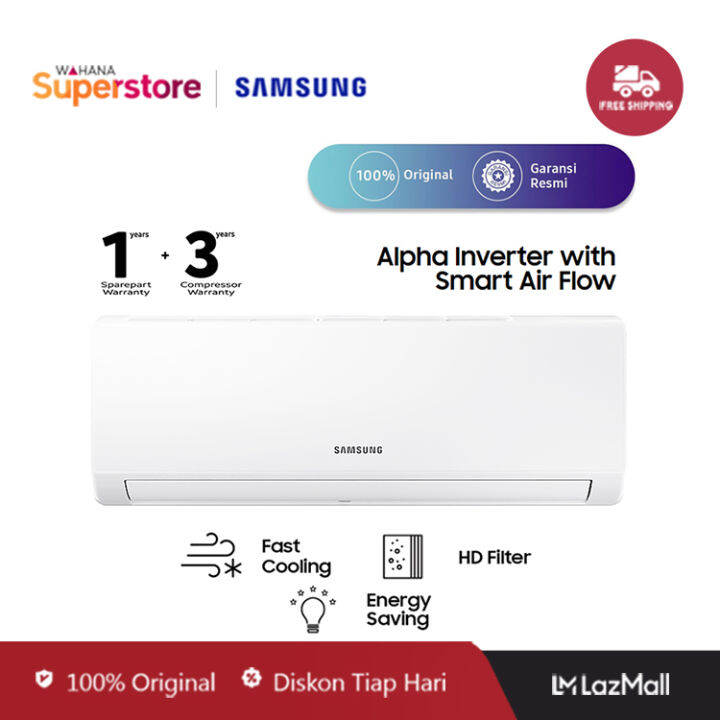 Samsung AC Split Dinding Inverter Korea Smart Airflow R32 1/2 PK ...