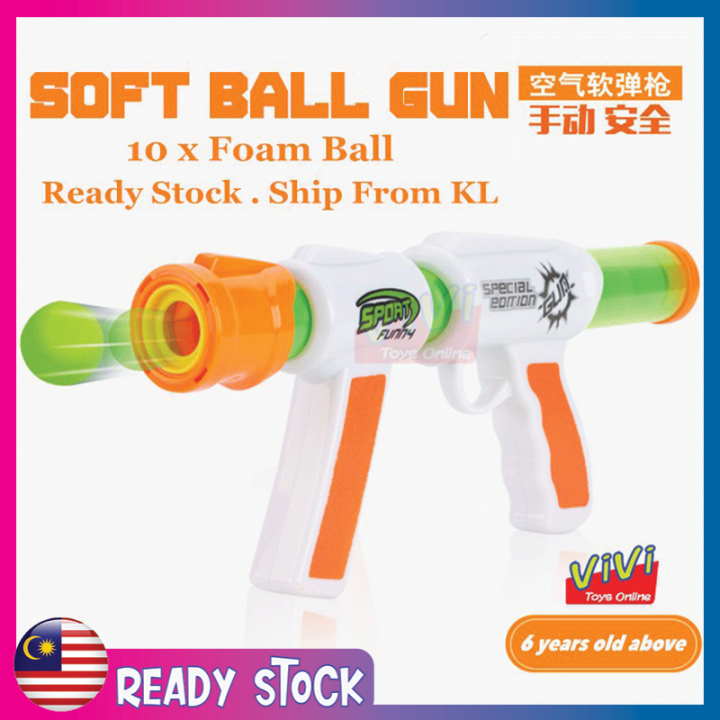 Soft Ball Air Gun Kids Shooting Toys Foam Ball Gun Mainan Kanak-Kanak ...