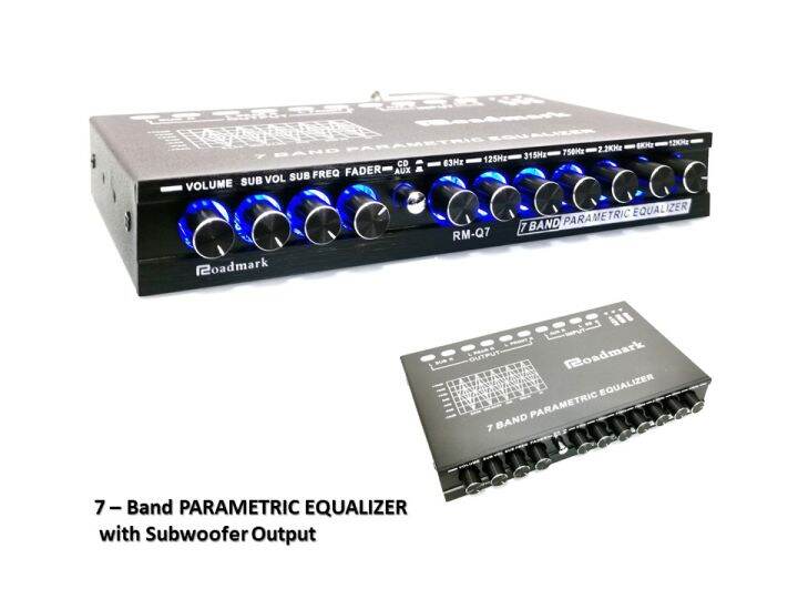 7-BAND PARAMETRIC EQUALIZER PRE AMPLIFIER with Blue LED Illuminate ...