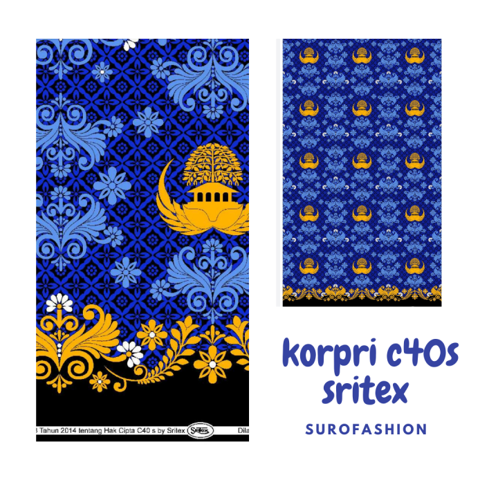 KAIN BATIK KORPRI TERBARU 2022 C40S BY SRITEX HARGA ECERAN METERAN ...