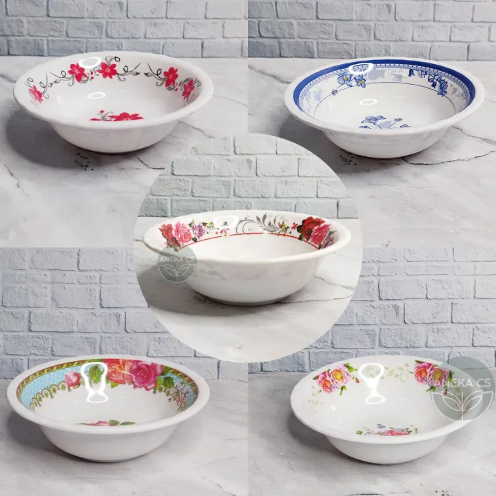 Mangkok Besar 8 inch - Mangkok Motif Bunga - Mangkok Melamin - Mangkok ...
