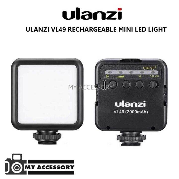 ULANZI VL49 RECHARGEABLE MINI LED LIGHT ไฟติดหัวกล้อง มาพร้อมแบตเตอรี่ ...