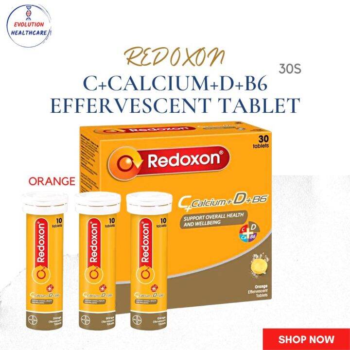 REDOXON C+CALCIUM+D+B6 Effervescent Tablet Orange 30S BOX | Lazada