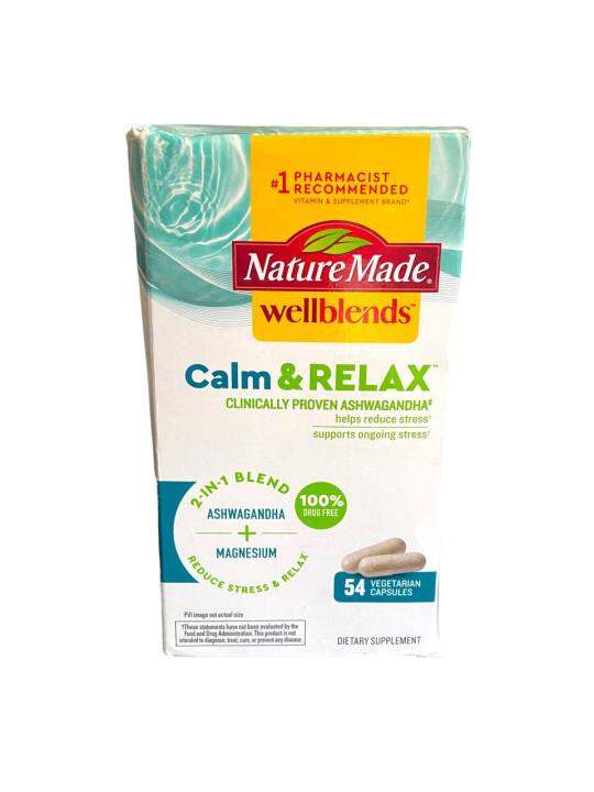 Nature Made Wellblends Calm & Relax, Ashwagandha 125 mg, Magnesium 300 ...
