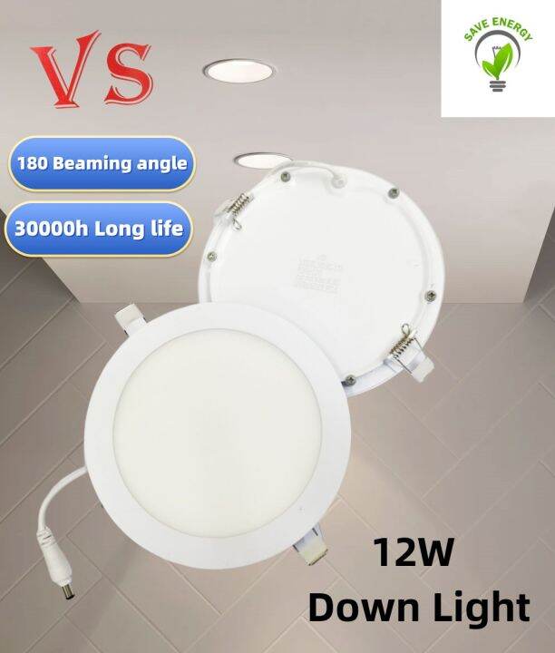 VS 12W 6 LED Panel Down Light 6500K 8-24X1W ( Day Light ) | Lazada