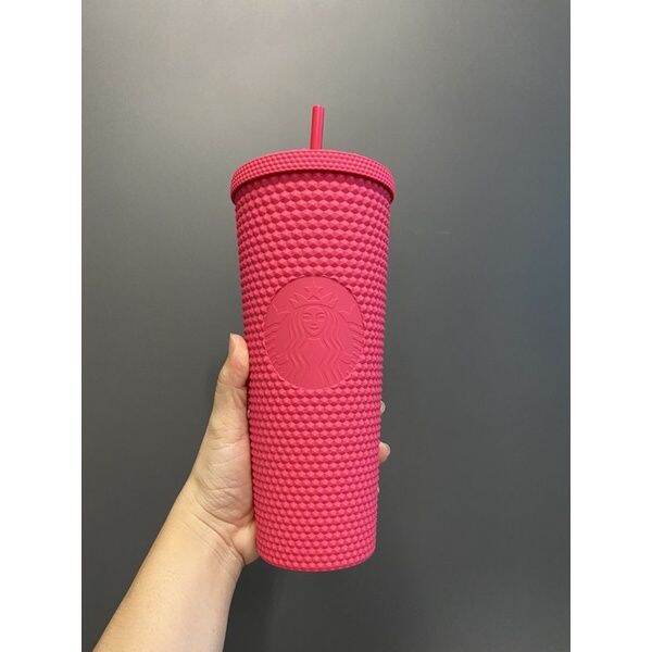 แก้วสตาร์บัคส์ หนามสีชมพู Starbucks Pink Ruby Bling Cold cup พร้อมส่ง | Lazada.co.th