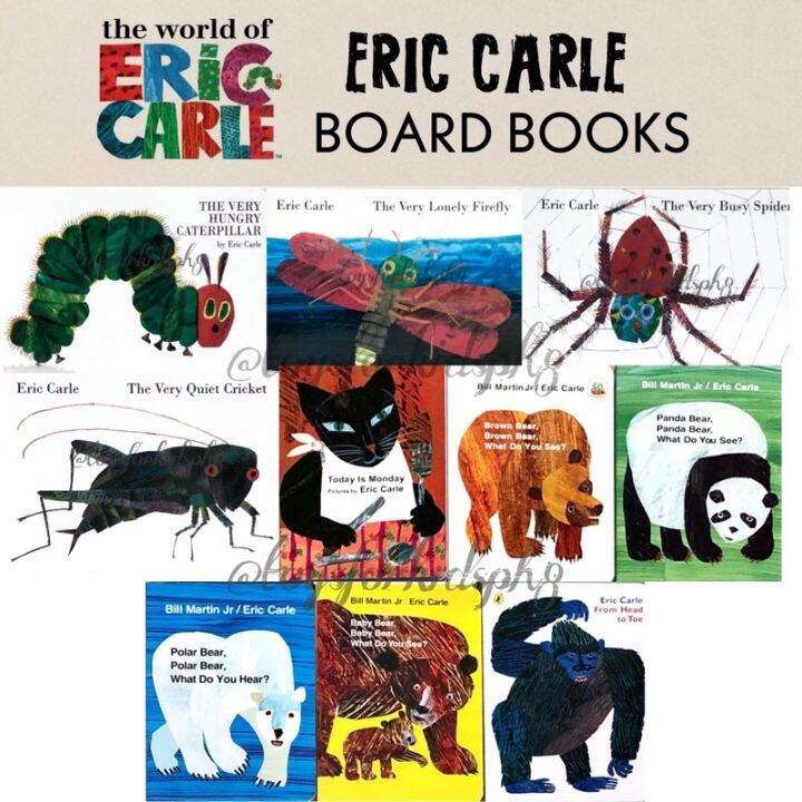 fengb Eric Carle Board Books for Children - Hungry Caterpillar Brown ...