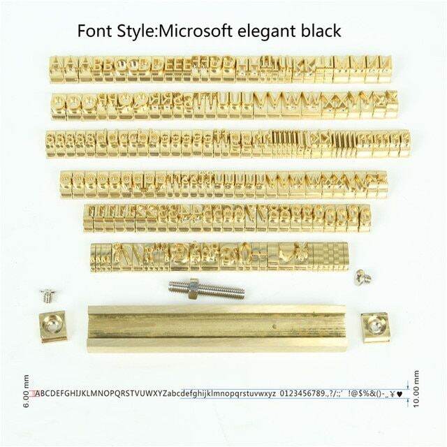 Time New Roman/Microsoft/Cursive script T shape Flexible Stamping Brass ...