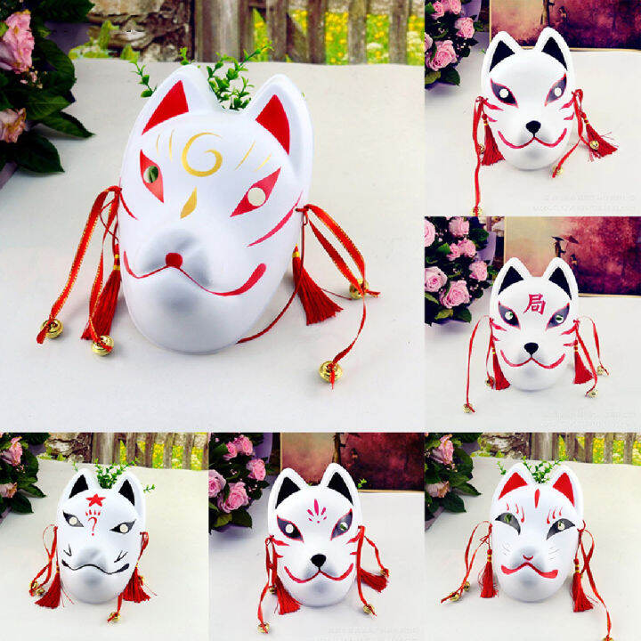 CSP138 – Topeng Kitsune Rubah Fox Jepang Cosplay Harajuku Full Face ...