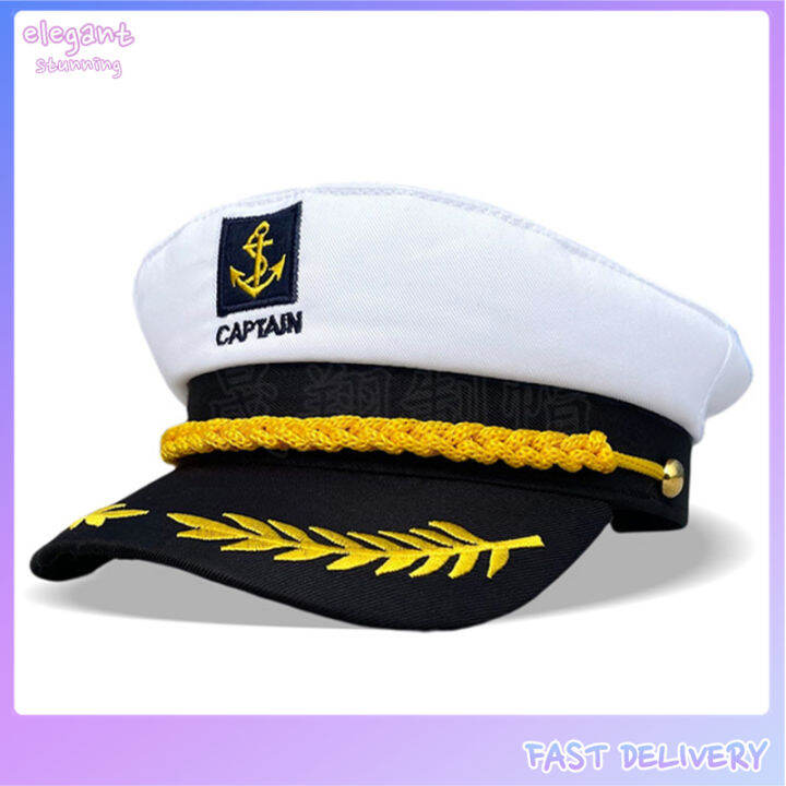 elegantstunning Navy Hat Yacht Military Hats Boat Skipper Ship Sailor Captain Adjustable Casual ...