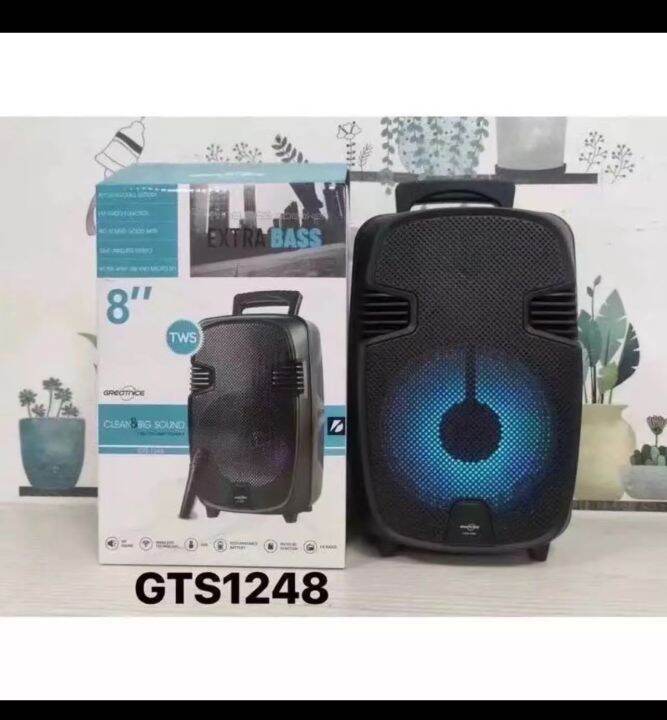 สร้างใหม!!GTS-1248กล่องเสียงบลูทูธไร้สายขนาด 8 นิ้วแบบพกพา | Lazada.co.th