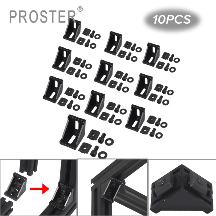 PROSTER 10/20Pcs Aluminum Angle Code Fixed Bracket Corner Braces Angle ...