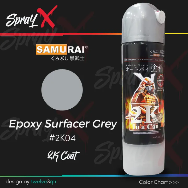 SAMURAI PAINT 2K COAT EPOXY SURFACER GREY 2K04 / EPOXY+HARDENER DASAR ...