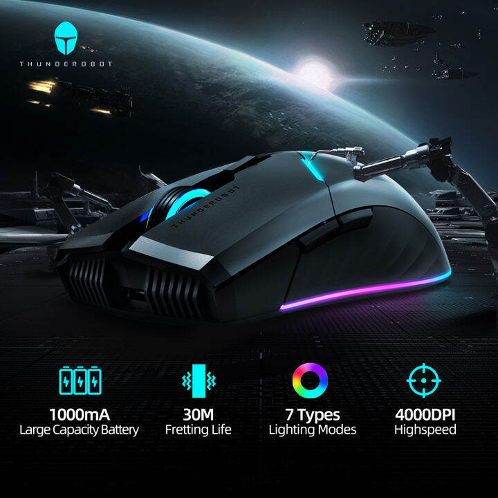 ThundeRobot ML703 Wireless Gaming Mouse 2.4G Wireless Wired RGB Gamer ...