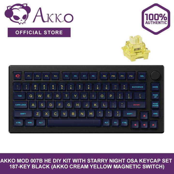 Akko MOD 007B HE DIY KIT With Starry Night OSA Keycap Set 187-Key Black ...