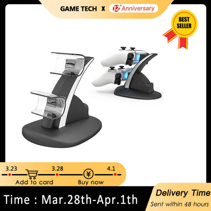 Dual Fast Charger For PS5 Controller 5V1.2A Type-C Charging Port LED ...