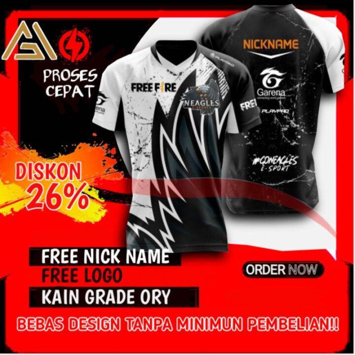 [COD]JERSEY GAMING FREE FIRE CUSTOM/BISA TAMBAH NAMA DAN LOGO/BISA ...