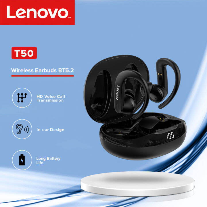 Lenovo Thinkplus T50 Wireless Earbuds BT5.2 TWS Bluetooth Ear Hook Sports Earphones With ...