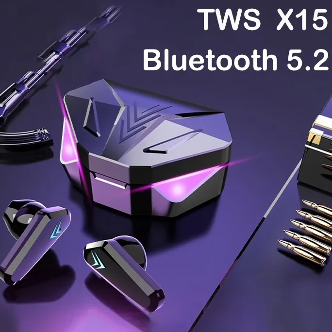 TWS X15 Gaming Earbuds บลูทูธ5.1 TWS หูงฟังบลูทูธ2022 หูฟังสเตอริโอแบบ ...
