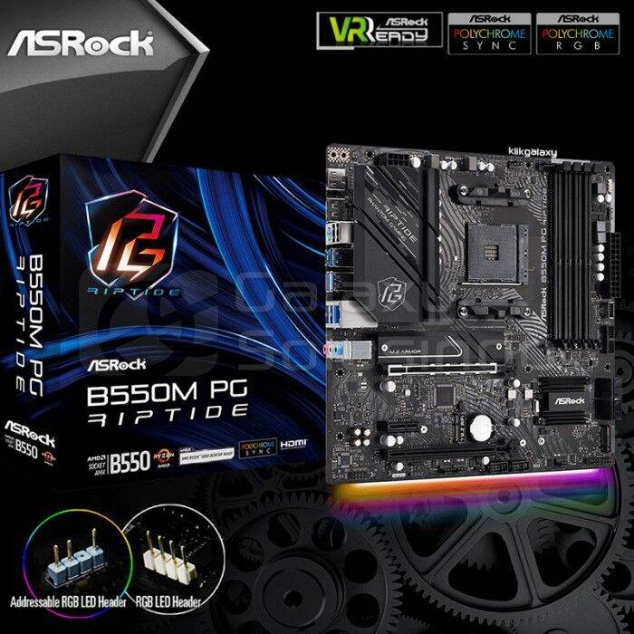 Asrock B550M Phantom Gaming PG Riptide AMD AM4 B550 DDR4 Motherboard ...