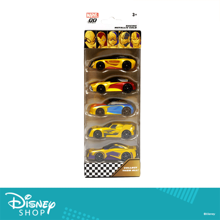 Marvel Go Collection Wave 3 Racing Metallic Gold 5 Pack Vehicles ...