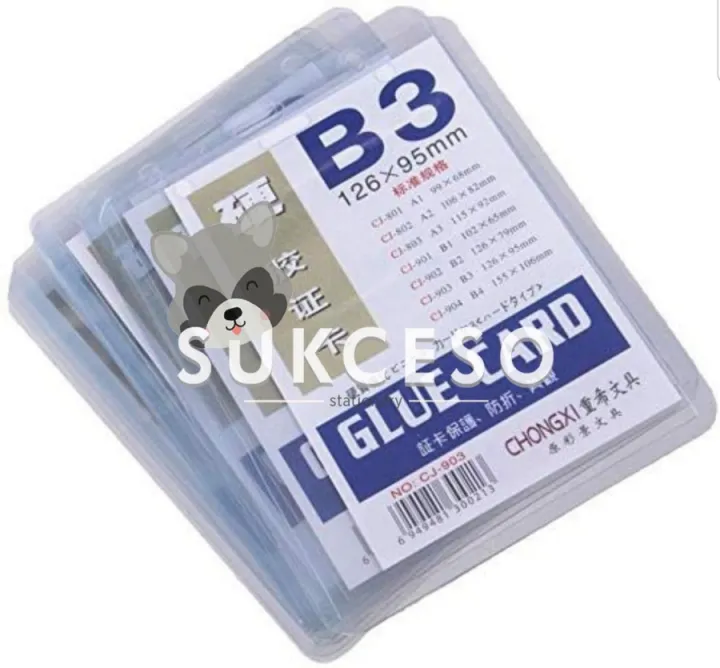 ID Card Case Bening B3 126 x 95mm / Name Tag Plastik Mika Bening ...