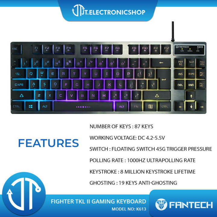JT.Electronicshop | FANTECH K613 Fighter TKL II Tournament Edition Gaming Keyboard | Lazada PH