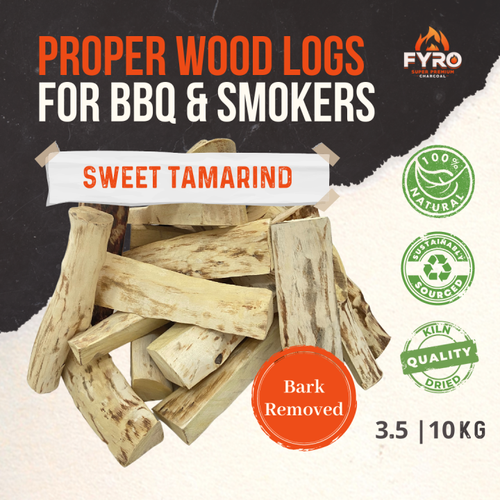 FYRO Organic Fruit Wood Logs for BBQ and BBQ Smokers 3.5KG / 10KG ...