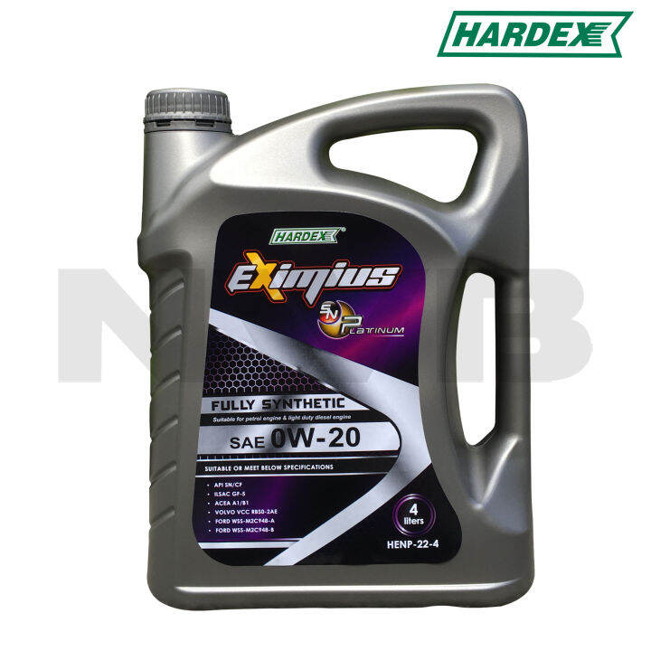 Hardex Eximius 0W-20 Fully Synthetic Diesel and Gasoline Engine Oil (4 ...