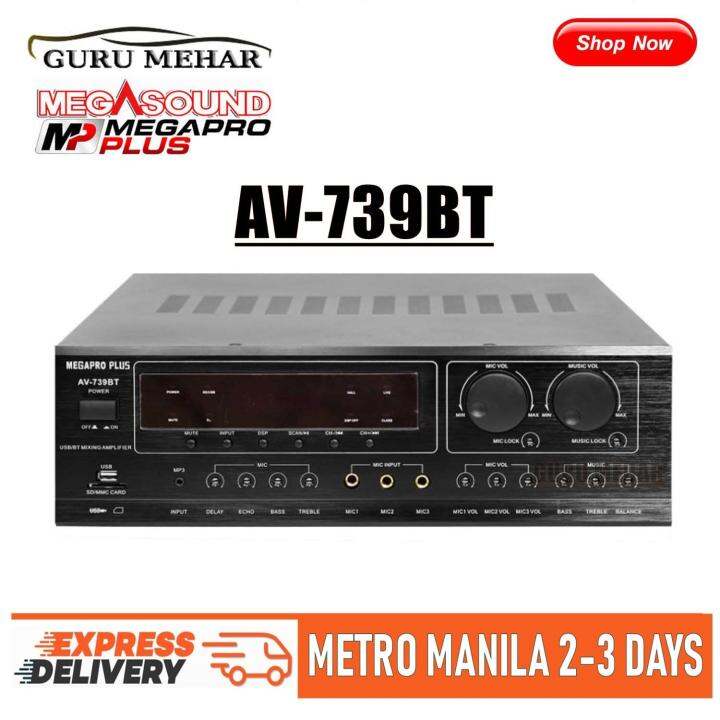 PRO-HDT (AV-739) - Professional Bluetooth Amplifier w/ Free Microphone (Bluetooth/USB-SD ...